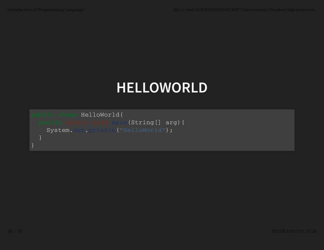 Introduction of Programming language | PPT