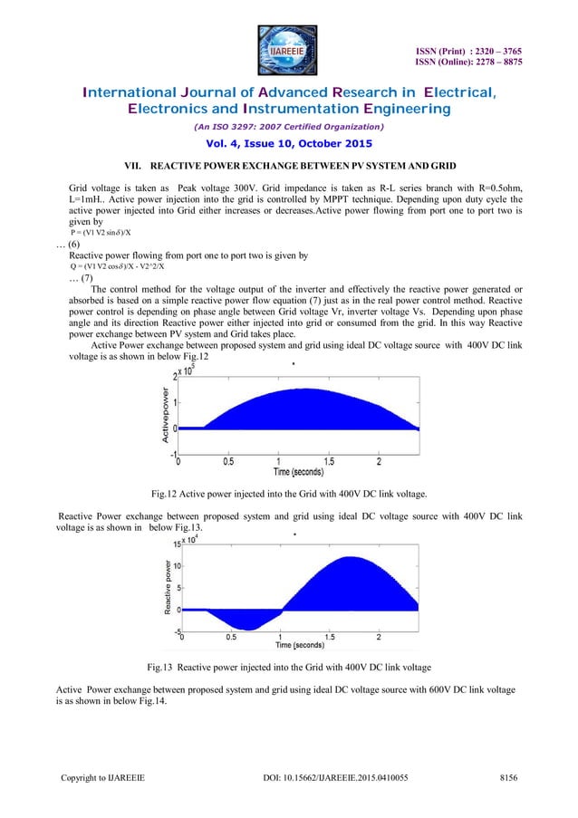 Fuzzy Logic Based Mppt Technique For A Single Phase Grid Connected Pv System With Reactive Power
