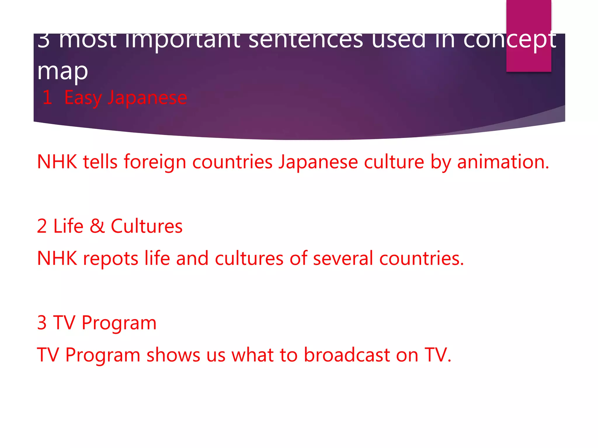 Concept Map for NHK | PPTX