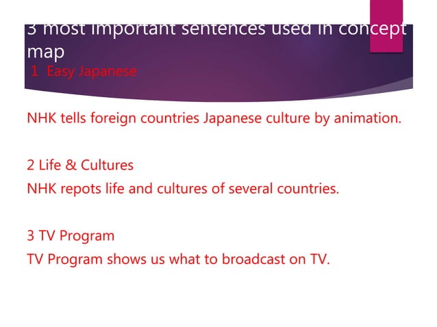 Concept Map for NHK | PPTX