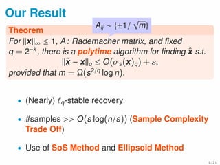 Nonconvex Compressed Sensing with the Sum-of-Squares Method | PPT