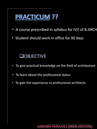 Architectural Practicum Presentation 2015/16 | PPTX