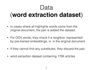 Neural Summarization by Extracting Sentences and Words | PPT