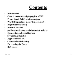 SiC FOR HIGH TEMPERATURE APPLICATIONS | PPT