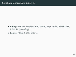 Symbolic execution: The next chapter of the game | PPT