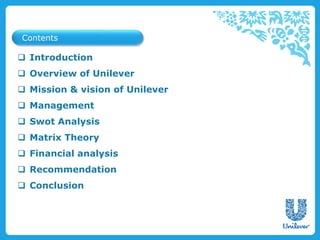 Unilever organize structure | PPTX