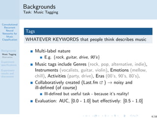 Convolutional recurrent neural networks for music classification | PDF | Digital Audio ...