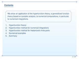 An application of the hyperfunction theory to numerical integration | PDF