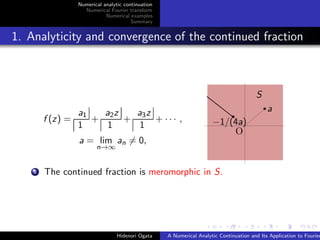 A Numerical Analytic Continuation and Its Application to Fourier Transform | PDF