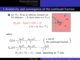 A Numerical Analytic Continuation and Its Application to Fourier Transform | PDF