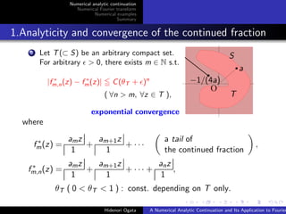 A Numerical Analytic Continuation and Its Application to Fourier Transform | PDF