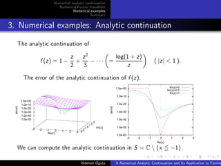 A Numerical Analytic Continuation and Its Application to Fourier Transform | PDF