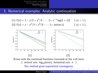 A Numerical Analytic Continuation and Its Application to Fourier Transform | PDF