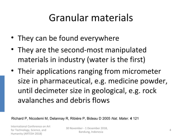 Granular materials and their potential visualization feature | PPT