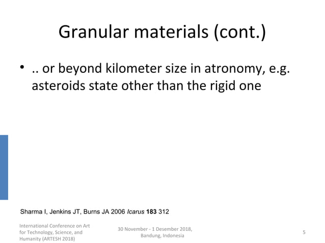 Granular materials and their potential visualization feature | PPT
