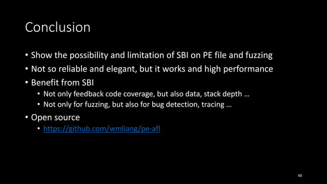 Make static instrumentation great again, High performance fuzzing for Windows system | PDF