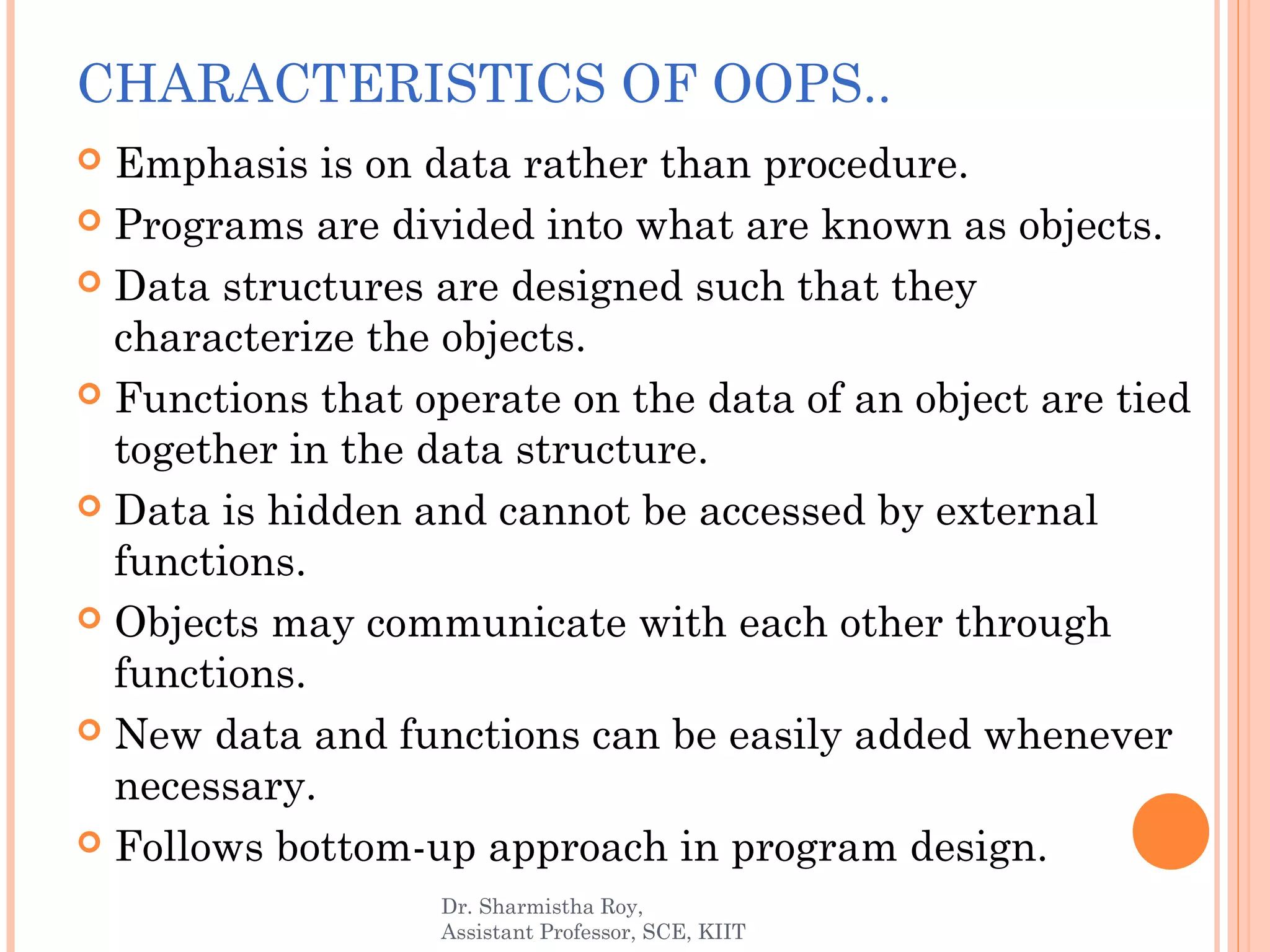 Object oriented programming | PPT