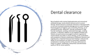 Dental clearance of cancer patients - A preventive step in oncology ...