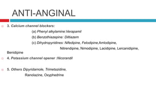 ANTI-ANGINAL DRUGS | PPTX
