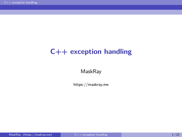 C Exception Handling Ppt