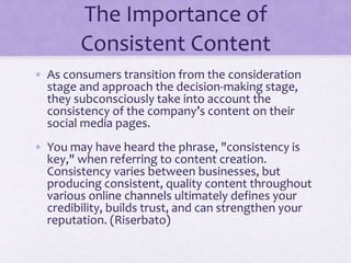 Consistency is Key for Publishing Content PowerPoint | PPTX