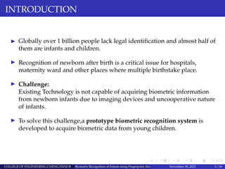 Biometric Recognition of Infants | PDF