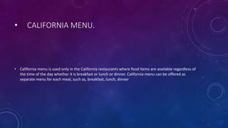 Types of menu | PPTX
