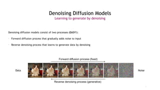 画像生成用のDiffusion Modelの基礎チュートリアル - 数理から研究紹介まで | PPT