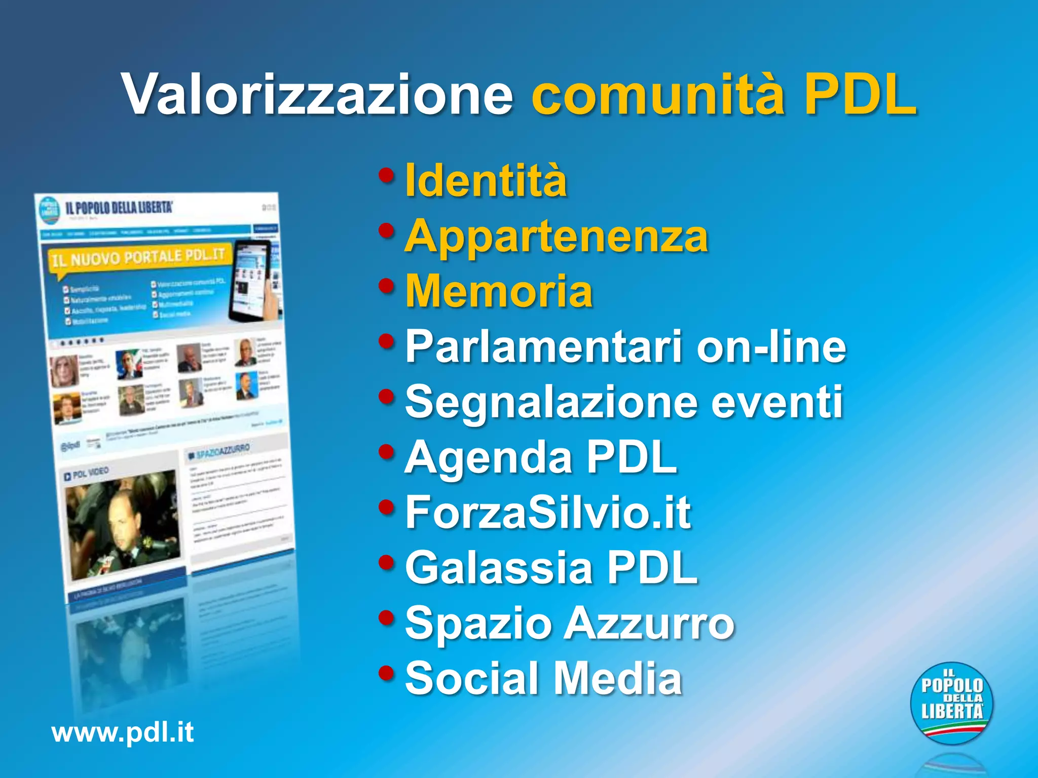 Il nuovo portale pdl.it