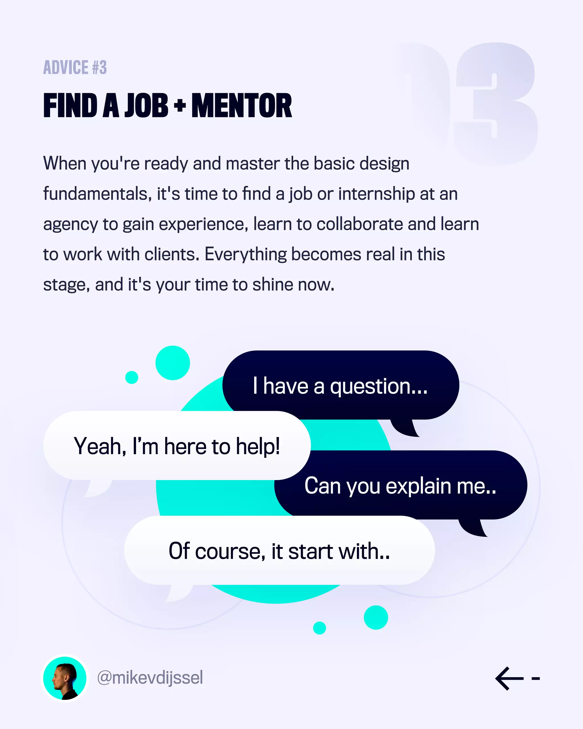 Advice #3 - Find a Job + Mentor | PDF