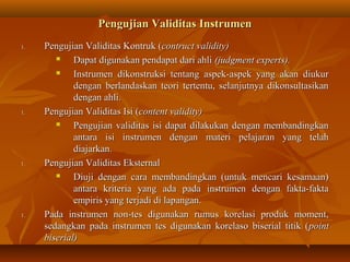 Tentang Uji Validitas dan Reliabilitas | PPT