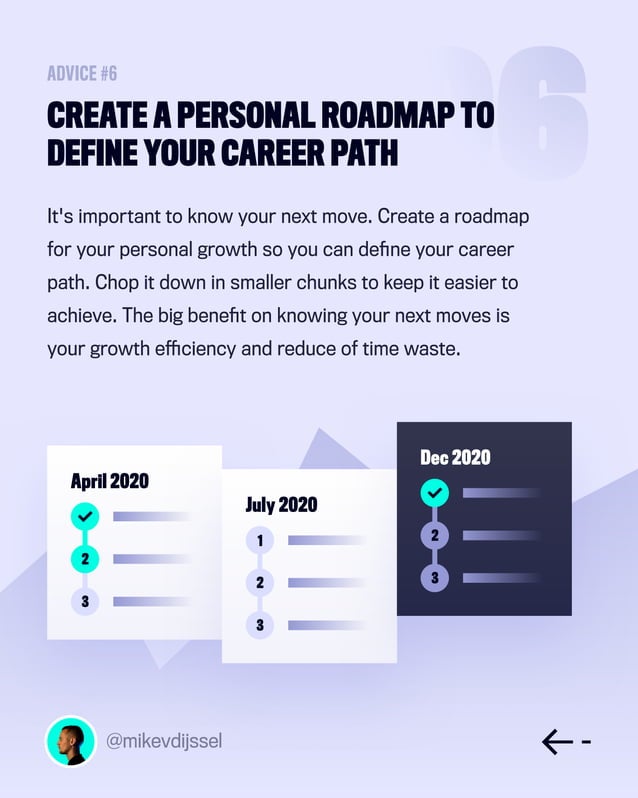 Advice #6 - Create a Personal Roadmap to define your career path | PDF