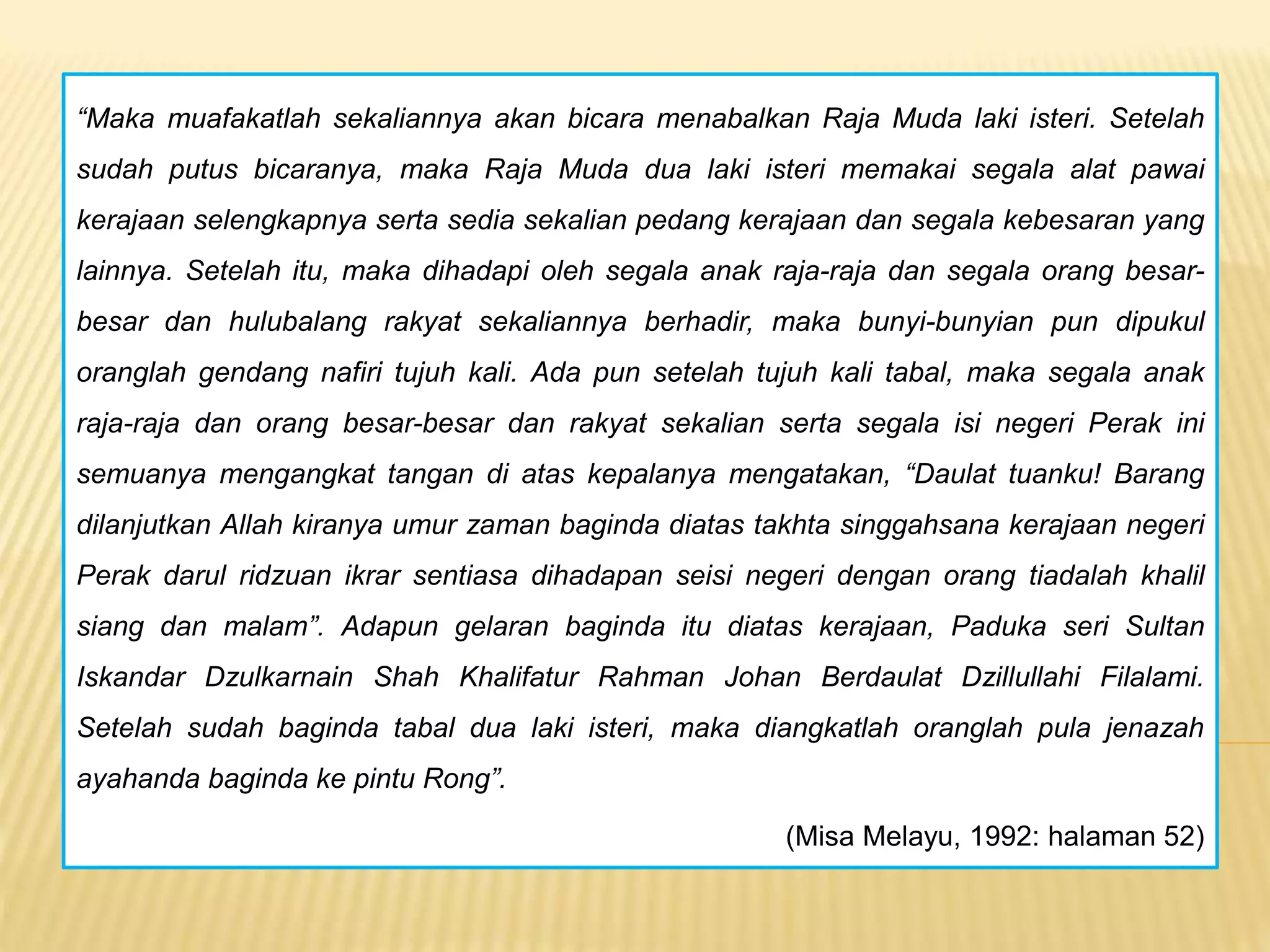 Karya Agung Melayu (Misa Melayu) | PPTX