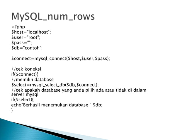 Slide fungsi-fungsi php mysql | PPT