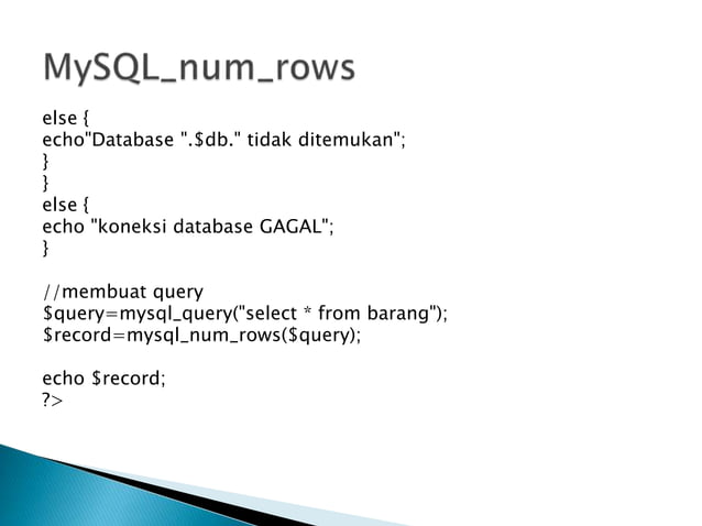 Slide fungsi-fungsi php mysql | PPT