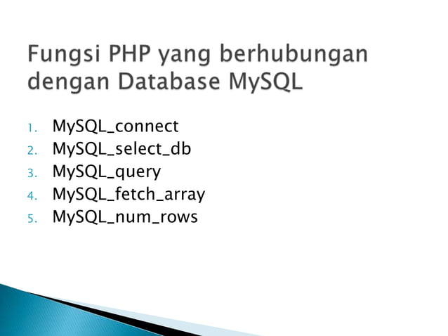 Slide fungsi-fungsi php mysql | PPT
