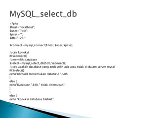 Slide fungsi-fungsi php mysql | PPT