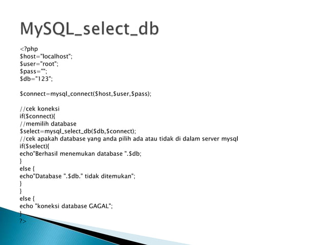 Slide fungsi-fungsi php mysql | PPT