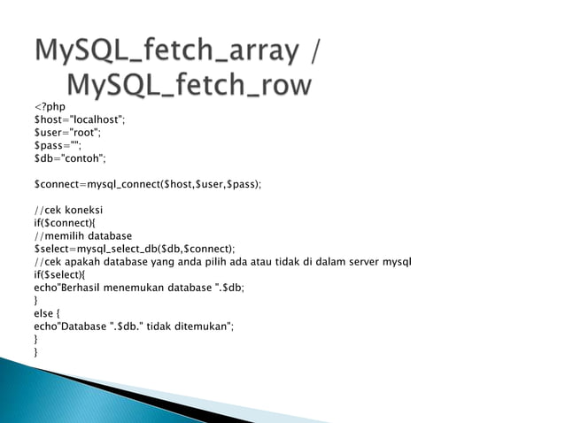 Slide fungsi-fungsi php mysql | PPT