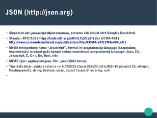 Serialisasi Data: JSON, JSON Schema, dan BSON | ODP