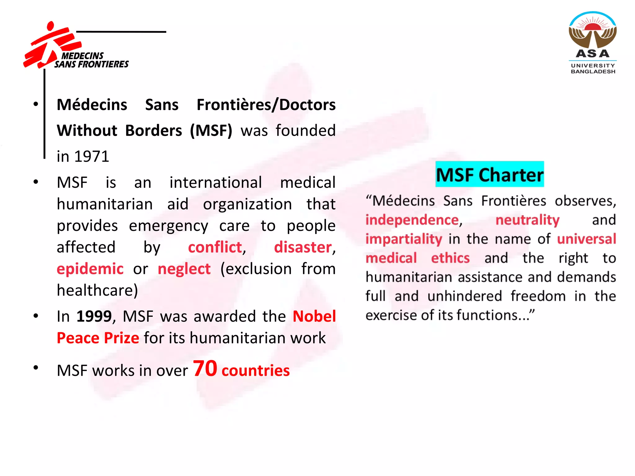 msf bangladesh | PPT | Infectious Diseases | Diseases and Conditions
