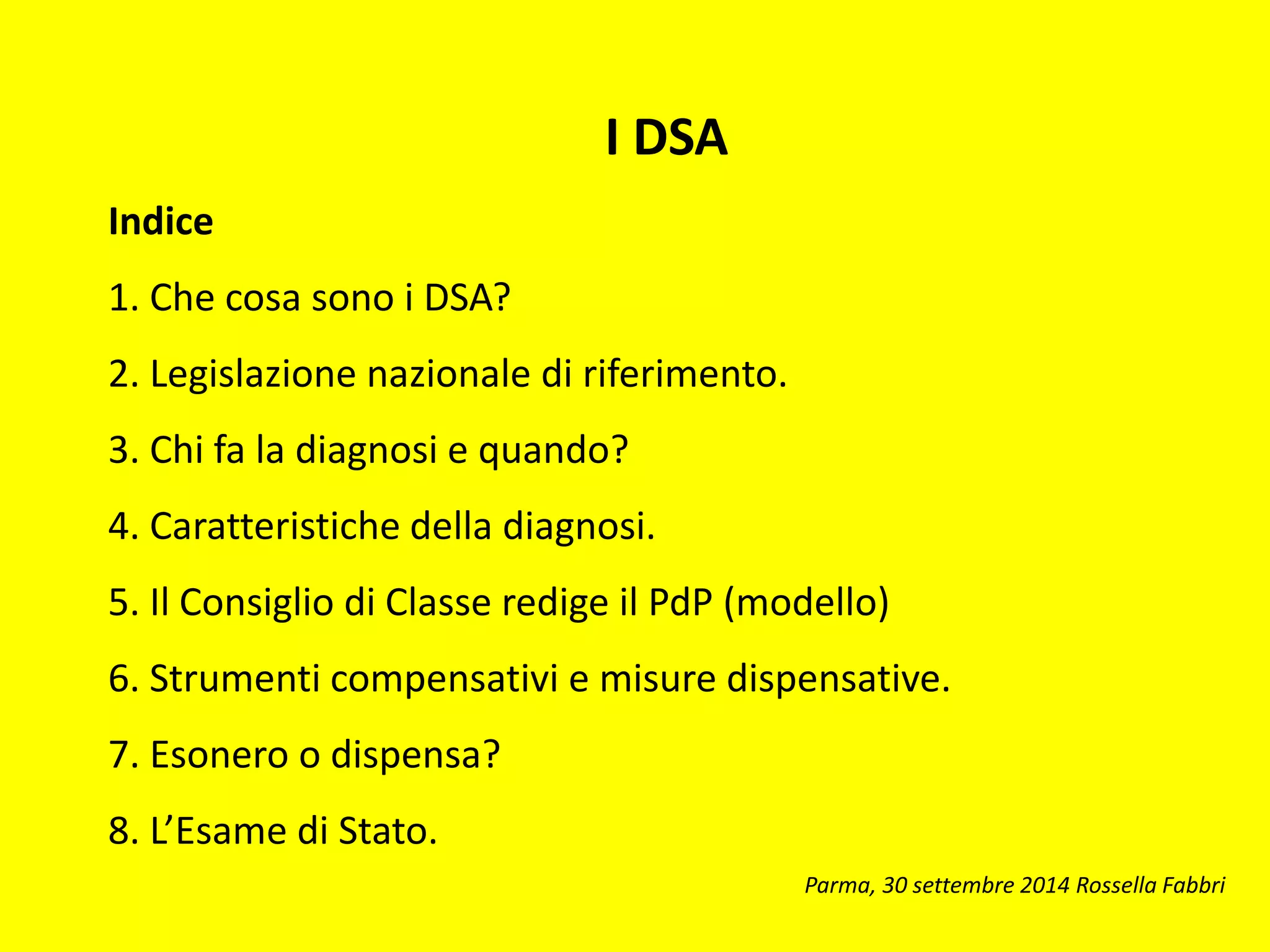 Slide presentazione- dsa | PDF