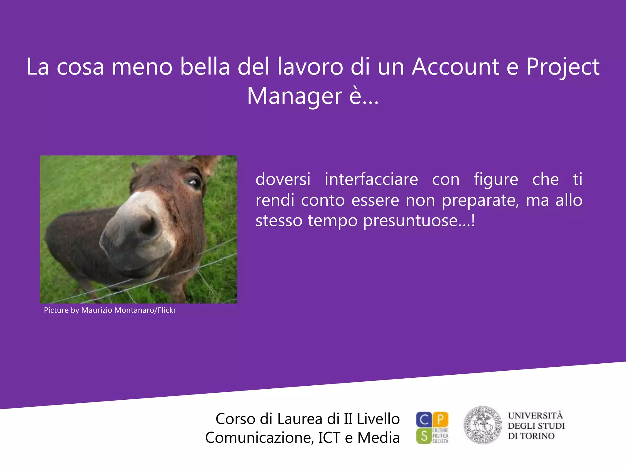 Slides - professione Account e Project Manager | PPT