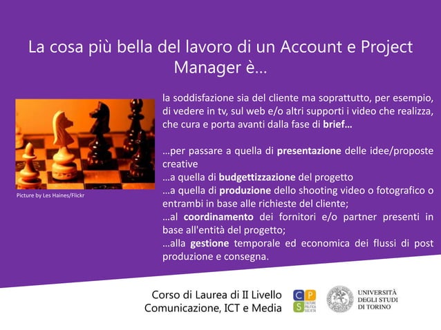 Slides - professione Account e Project Manager | PPT