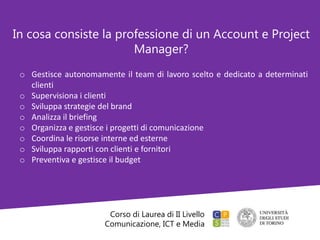 Slides - professione Account e Project Manager | PPT