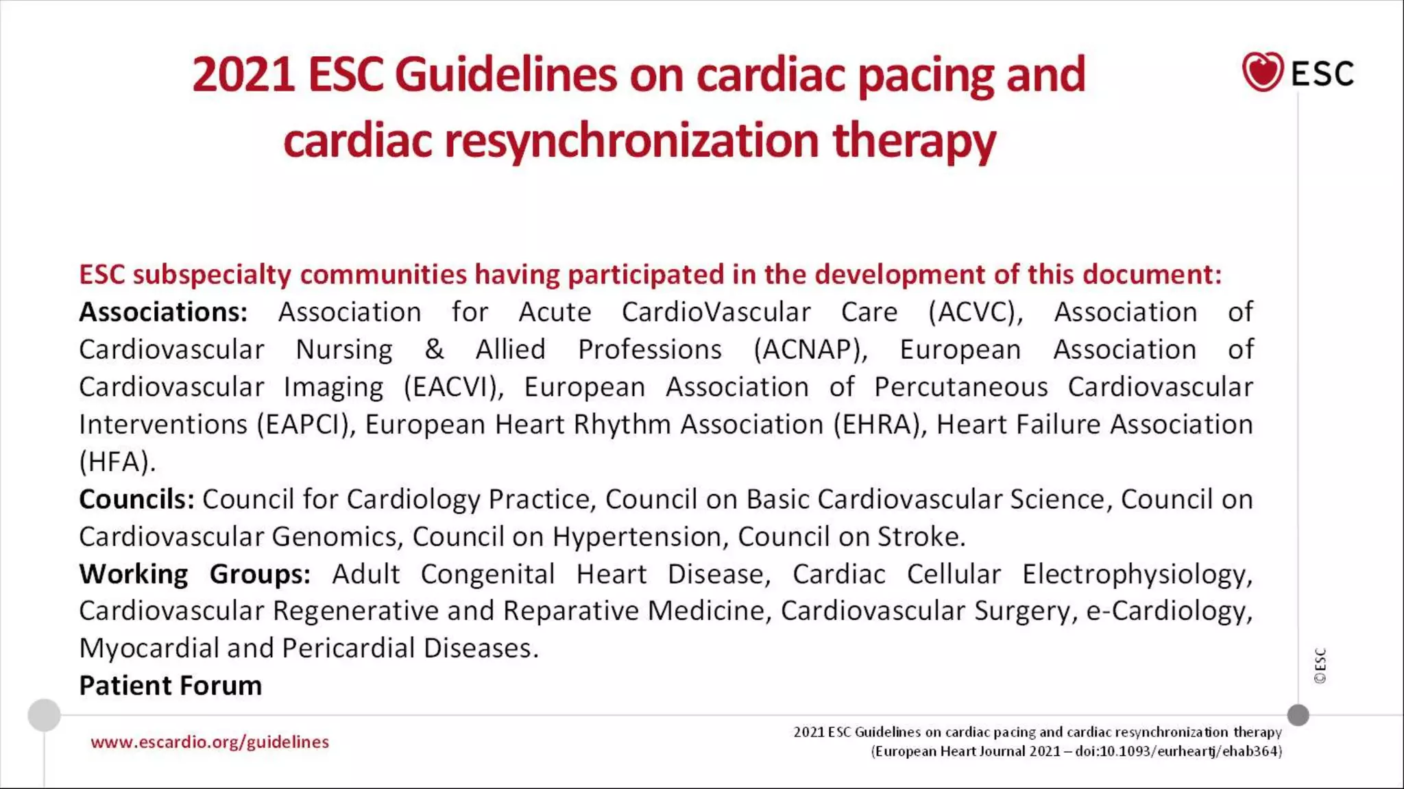2021 ESC Guidelines on Cardiac Pacing and CRT | PPTX
