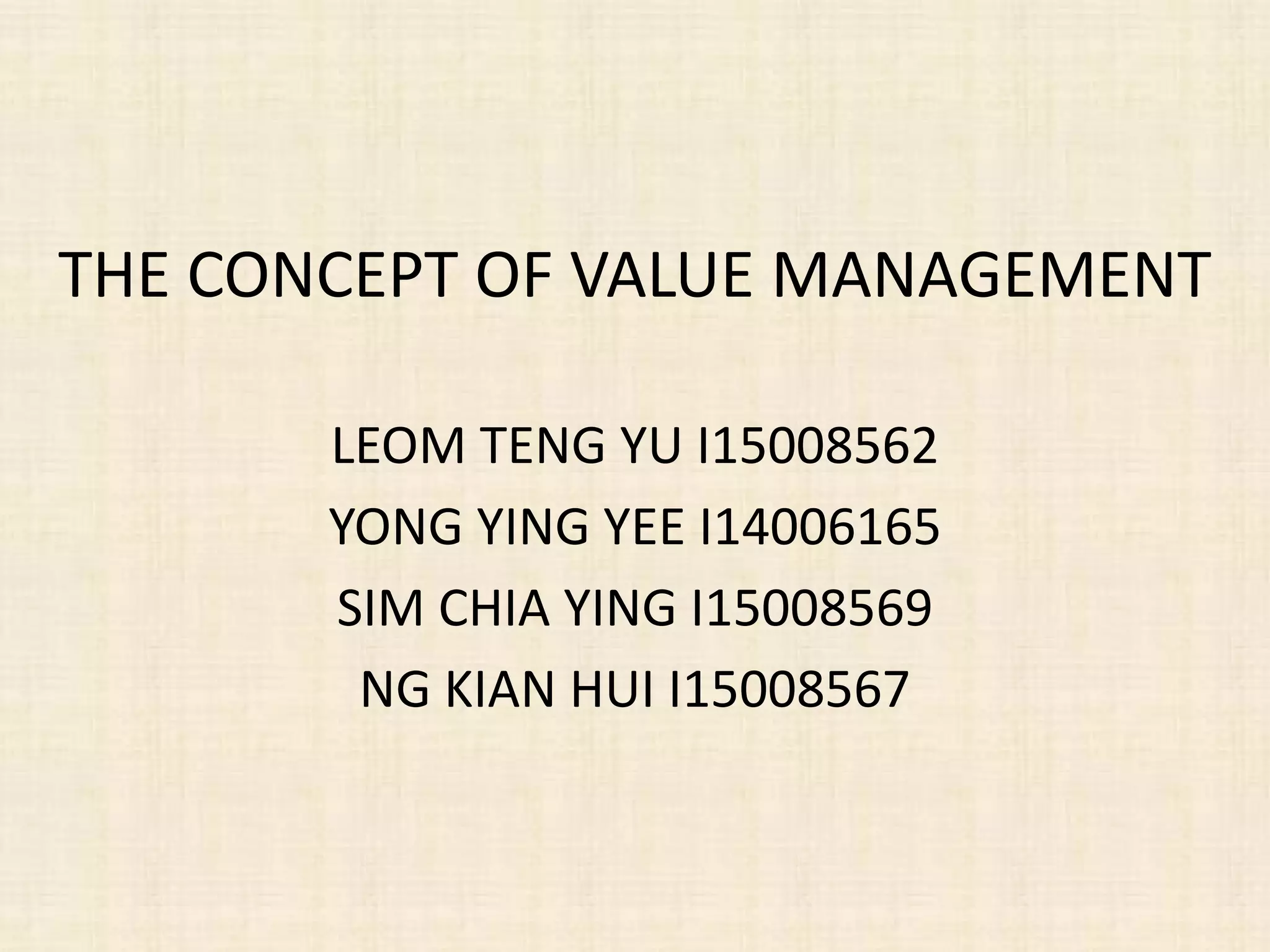 Value Management | PPT