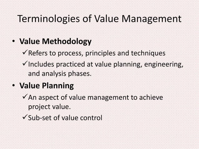 Value Management | PPT