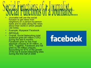 Functions Of A Journalists | PPT