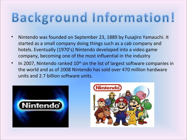 Slide Show 3 = Nintendo | PPT